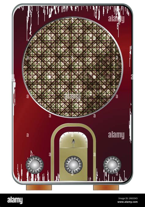 Old Radio Against White Background Abstract Vector Art Illustration Image Contains