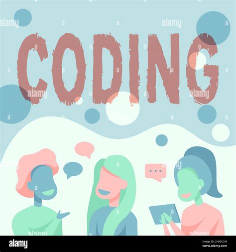 Conceptual Display Coding Concept Meaning Assigning Code To Something