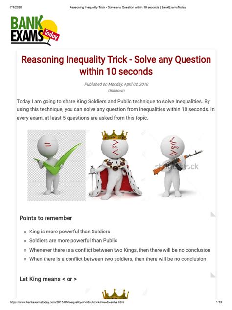 Reasoning Inequality Trick Solve Any Question Pdf