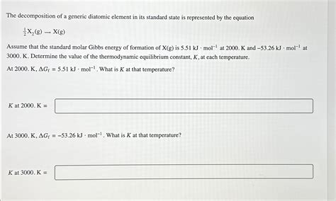 Solved The Decomposition Of A Generic Diatomic Element In