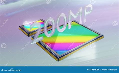 200 Megapixel Digital Camera Sensor Compared To Smaller Previous Generation Sensor 3d Rendering