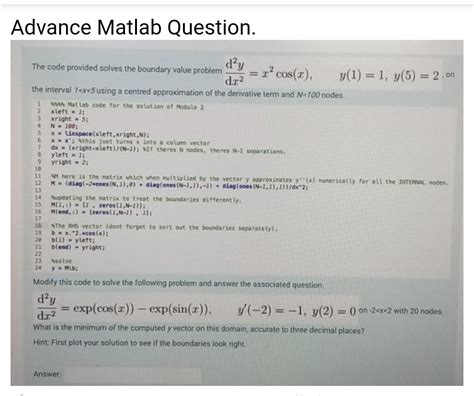 Solved Advance Matlab Question Dạy Z Cosx Y1 1