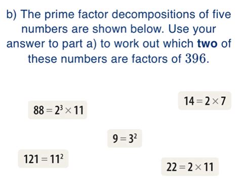 Solved B The Prime Factor Decompositions Of Five Numbers Are Shown Below Use Your Answer To