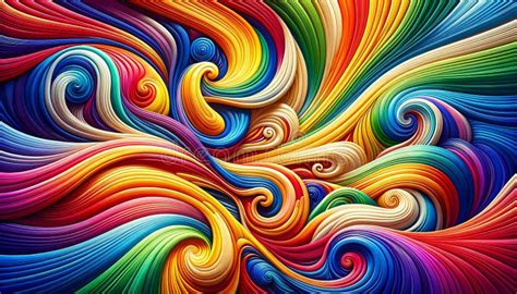 Vibrant Rainbow Waves Hd Background Stock Illustration Illustration