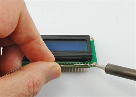 Soldering Pins To The Display Arduino Lesson 11 Lcd Displays Part