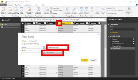parameters in power bi queries trainings consultancy tutorials