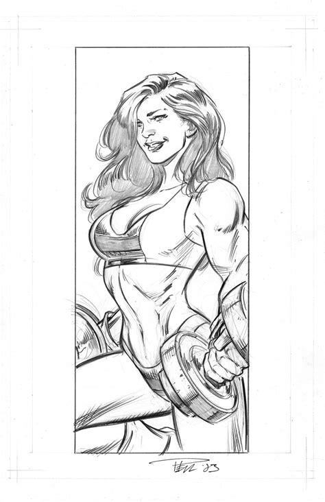 Sketch Pin Up She Hulk Paul Pelletier
