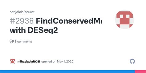 Findconservedmarkers With Deseq2 · Issue 2938 · Satijalabseurat · Github
