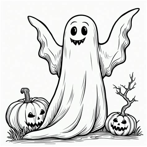 Coloriage Fantôme Halloween Heureux Télécharger Et Imprimer Gratuit