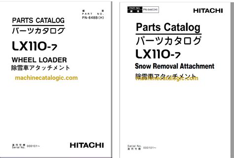 Hitachi Lx110 7 Wheel Loader Full Parts Catalog