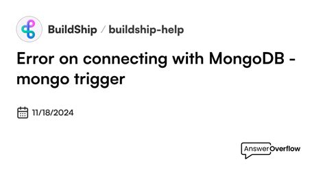 Error On Connecting With Mongodb Mongo Trigger Buildship