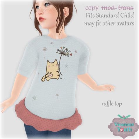Second Life Marketplace {v Y} Ruffle Top Kitty Fluff