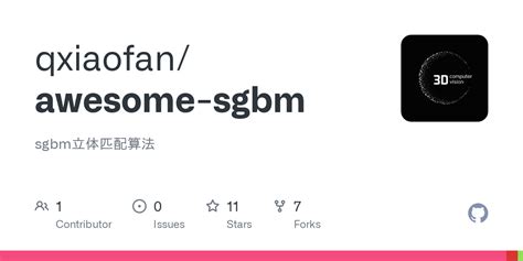 GitHub qxiaofan awesome sgbm sgbm立体匹配算法