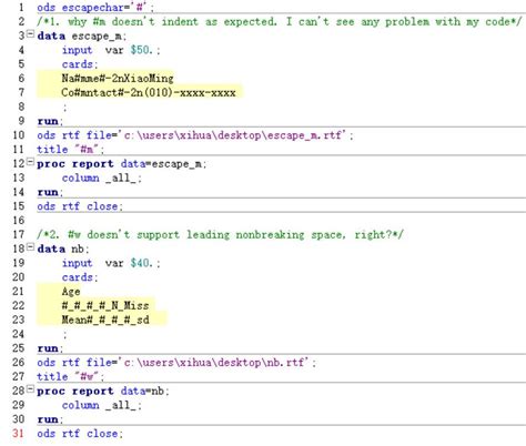 Solved Ods Escapechar Line Wrapping M And In Rtf Sas Support