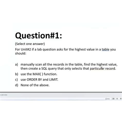 Solved Question 1 Select One Answer For Unit 2 If A Lab Chegg Com