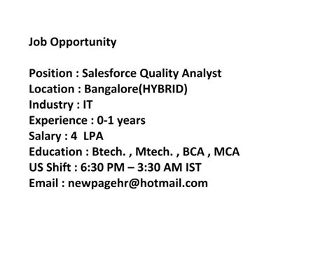 Newpage Hr Solutions Llp On Linkedin Salesforceqa Qualityanalyst