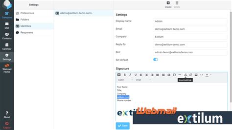 Email Signature In Roundcube Webmail • Extilum Knowledgebase