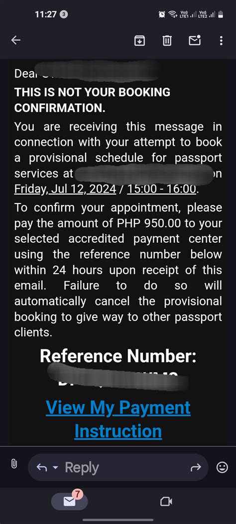 Passport Payment Reference Number Concern R Davao