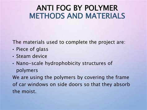 Polymers Anti Fog By Polymer Idm14 Ppt