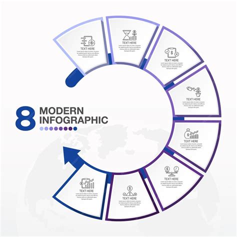 Premium Vector Blue Circle Infographic Template With 8 Steps Process Or Options Process Chart