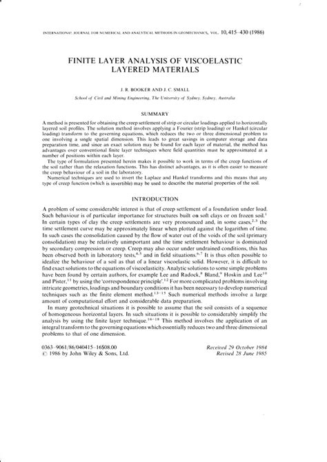 PDF Finite Layer Analysis Of Viscoelastic Layered Materials