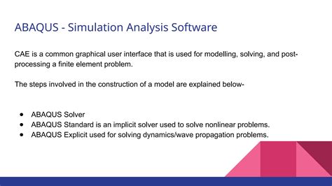 Abaqus Software Finite Element Analysispptx