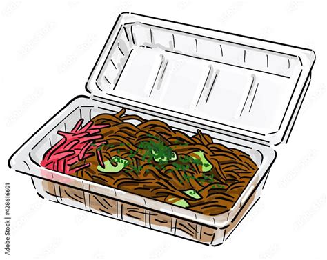 屋台の焼きそば Stock Illustration Adobe Stock