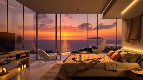 Relaxing Jazz 3분 이내에 잠들기😴 꿀잠용 수면유도음악 🎵 해질녘 부드러운 재즈 피아노 음악이 흐르는 해변의 아늑한 고급 침실 공간 🌆 Piano Jazz