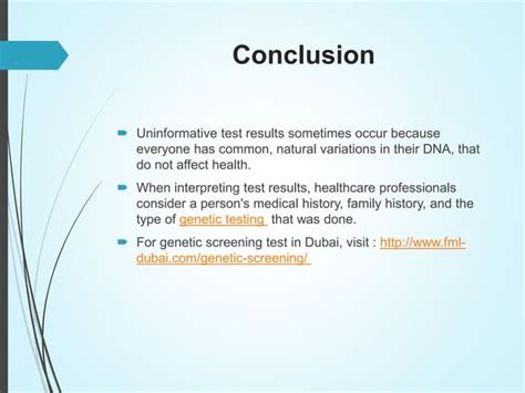 Genetic Testing Result Means Ppt