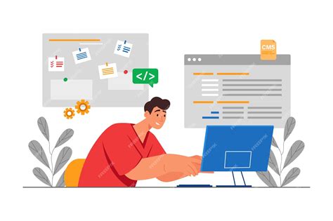 premium vector programming gray concept with people scene in the flat