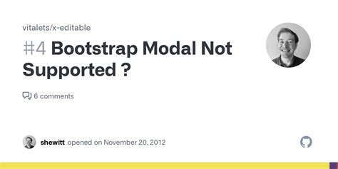 bootstrap modal not supported · issue 4 · vitalets x editable · github