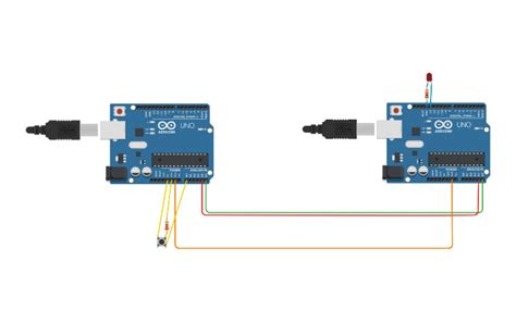 Circuit Design Comunicação Entre Dois Arduinos Tinkercad