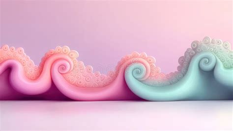 Abstract Waves In Pastel Colors Create A Soothing Artistic Visual Effect Stock Illustration