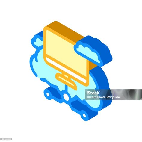 가상 머신 클라우드 컴퓨팅 아이소 메트릭 아이콘 벡터 일러스트 레이 션 0명에 대한 스톡 벡터 아트 및 기타 이미지 0명 3차원 형태 Saas Istock