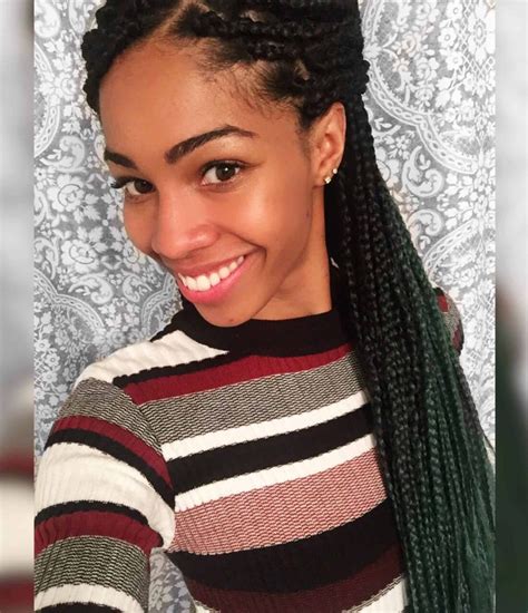 Green Ombre Box Braids Inspiration Comfy Girl With Curls
