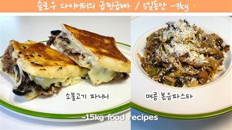 Eng 🌱슬로우 다이어터의 급찐급빠 집밥 레시피 참치 순두부찌개 매콤 볶음 파스타 소불고기 파니니 Youtube