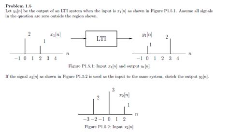 Solved Problem 1 5 Let Y1 N Be The Output Of An LTI System Chegg Com