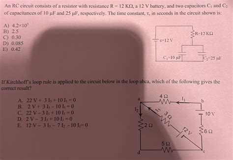 Solved An RC Circuit Consists Of A Resistor With Resistance Chegg
