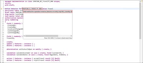 enhance the business object behavior with dynamic feature control sap