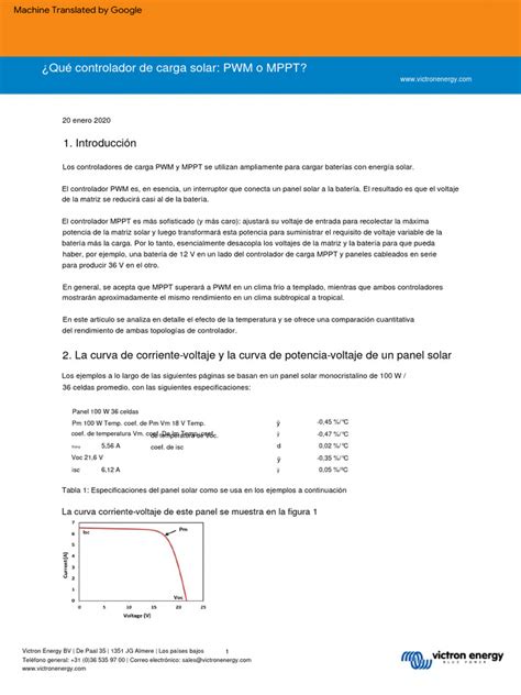 Technical Information Which Solar Charge Controller Pwm Or Mppt Esp Pdf