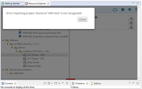 ccs awr1642 problem with mmwave training 1 2 1 version sensors forum