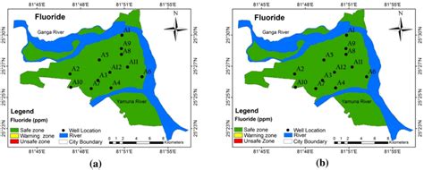 Spatial Distribution Of Fluoride Concentration During A Pre And B