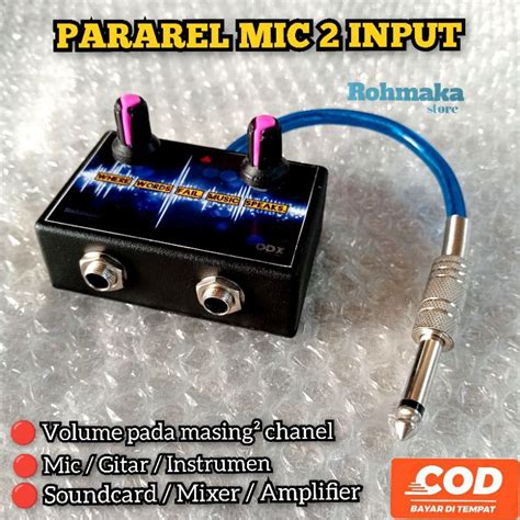 Jual Pararel Mic Dengan Volume 2 Input Penambah Input Mic Converter Mic Dynamic Soundcard