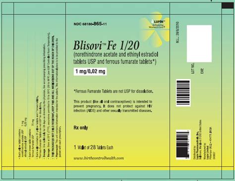 Blisovi Fe 120 Fda Prescribing Information Side Effects And Uses