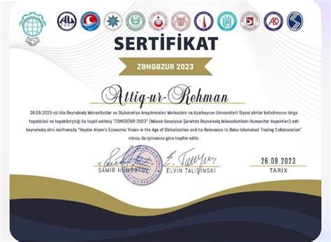 Dr Attiq Ur Rehman On Linkedin Presented A Paper In An International Conference Azerbaijan