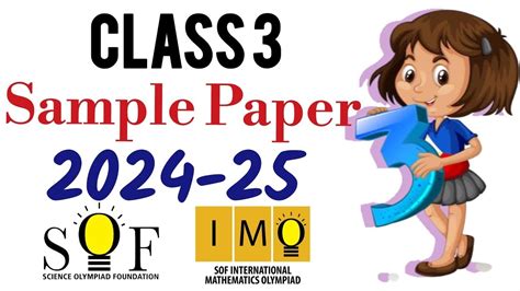 Class 3 Imo Sample Paper 2024 25 Sample Paper Of Class 3 Maths Olympiad Youtube