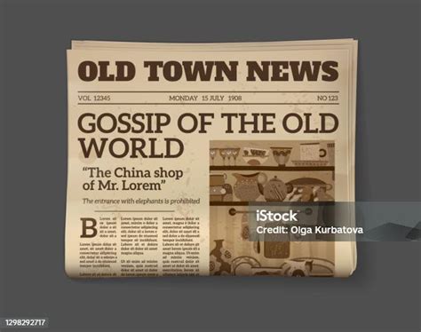 빈티지 신문 올드 매거진 프론트 페이지 모형 사실적인 흑백 페이지 템플릿 세피아 시트 매일 뉴스 및 광고 기자 보도 브로셔 벡터
