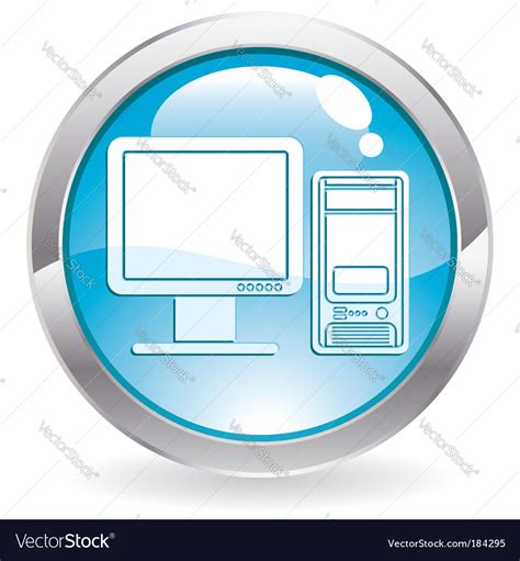 Button With Computer Royalty Free Vector Image