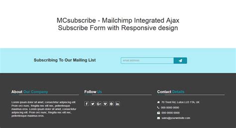 Mcsubscribe Mailchimp Integrated Ajax Subscribe Form With Responsive Design By Mgscoder