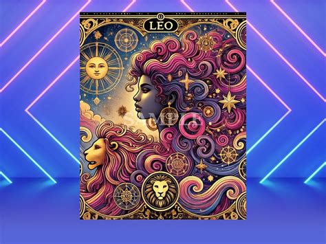 Leo Tarot Card Art Deco Zodiac Print Mystical Digital Download Etsy